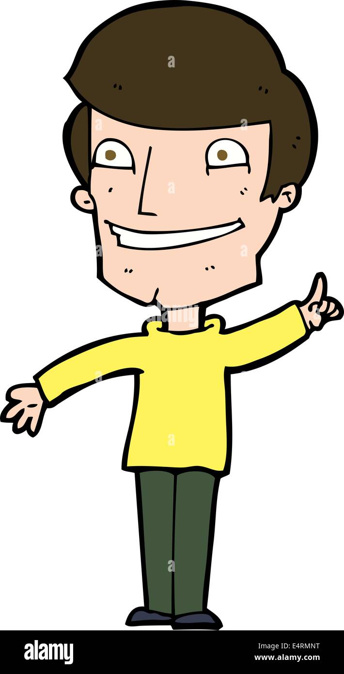 cartoon grinning man with idea Stock Vector Image & Art - Alamy