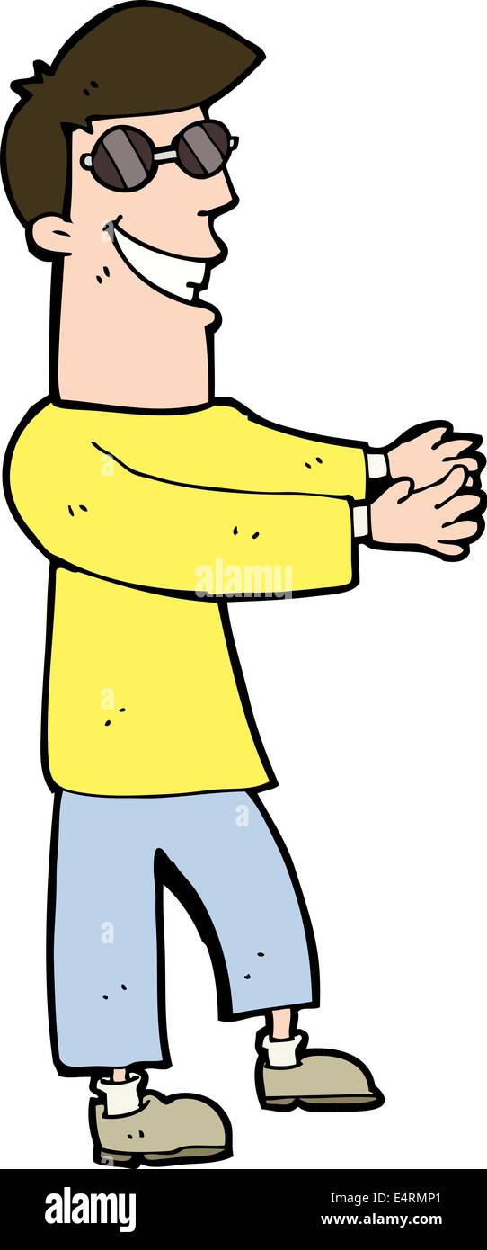 cartoon grinning man wearing glasses Stock Vector Image & Art - Alamy