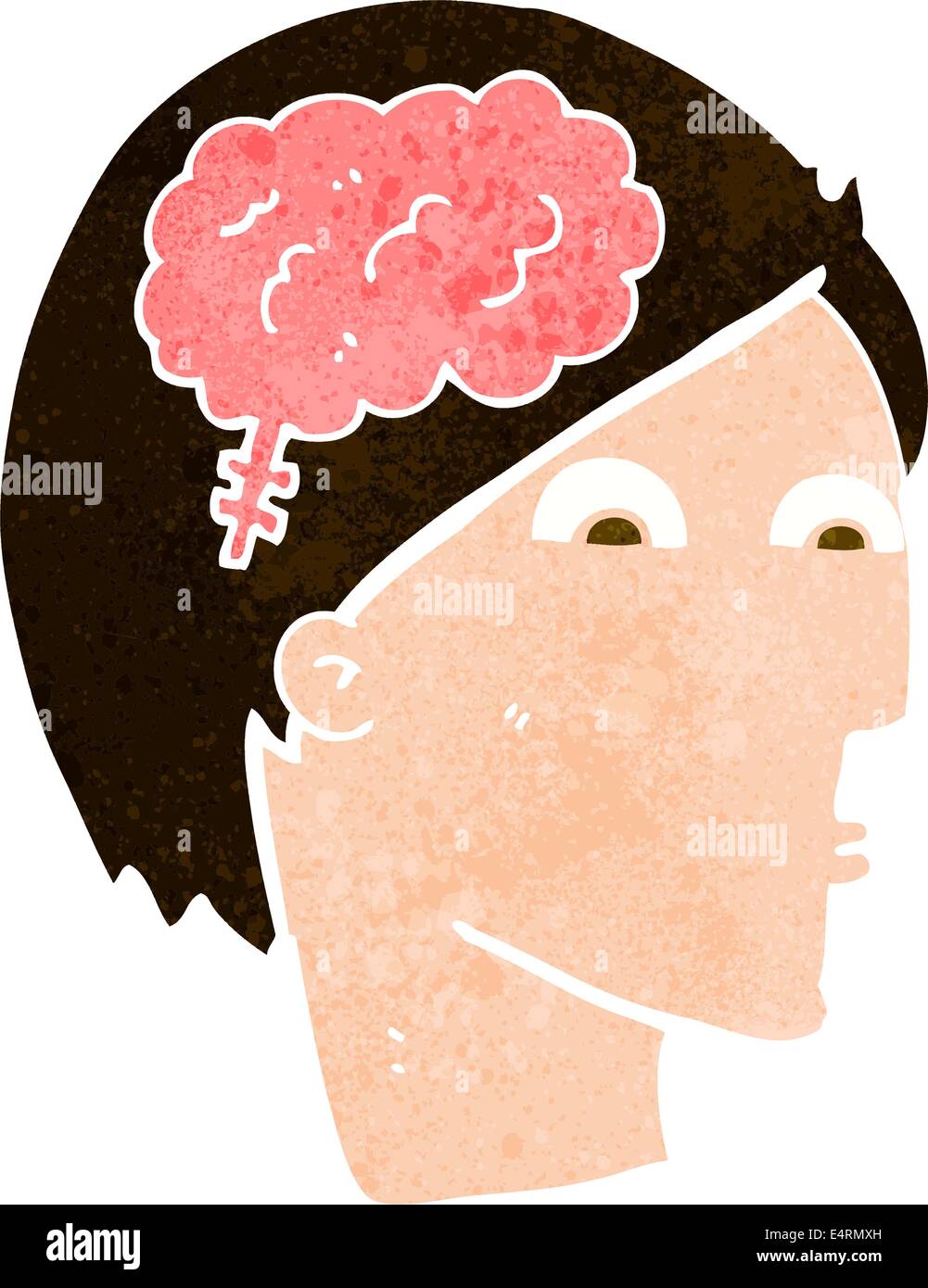 cartoon head with brain symbol Stock Vector Image & Art - Alamy