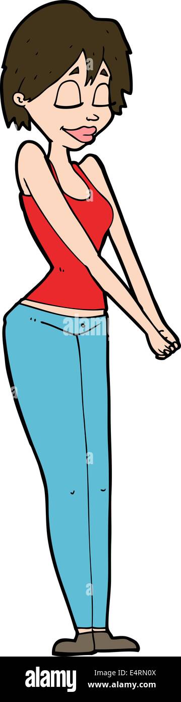cartoon content woman Stock Vector Image & Art - Alamy