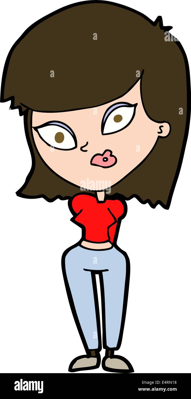 cartoon confused woman Stock Vector Image & Art - Alamy