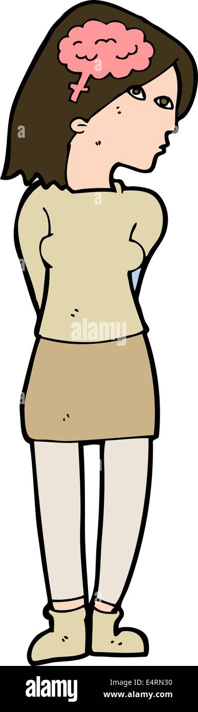 cartoon brainy woman Stock Vector Image & Art - Alamy