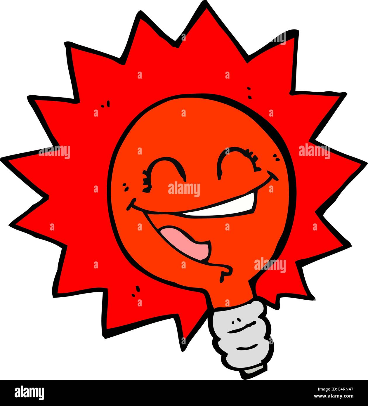happy flashing red light bulb cartoon Stock Vector Image & Art - Alamy