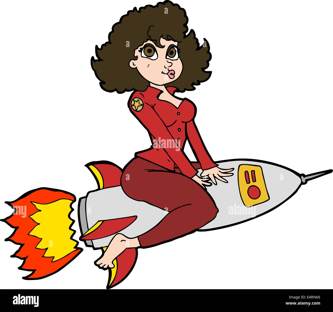 cartoon army pin up girl riding missile Stock Vector Image & Art - Alamy