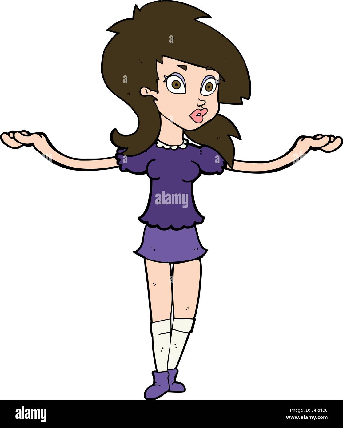 cartoon confused pretty girl Stock Vector Image & Art - Alamy