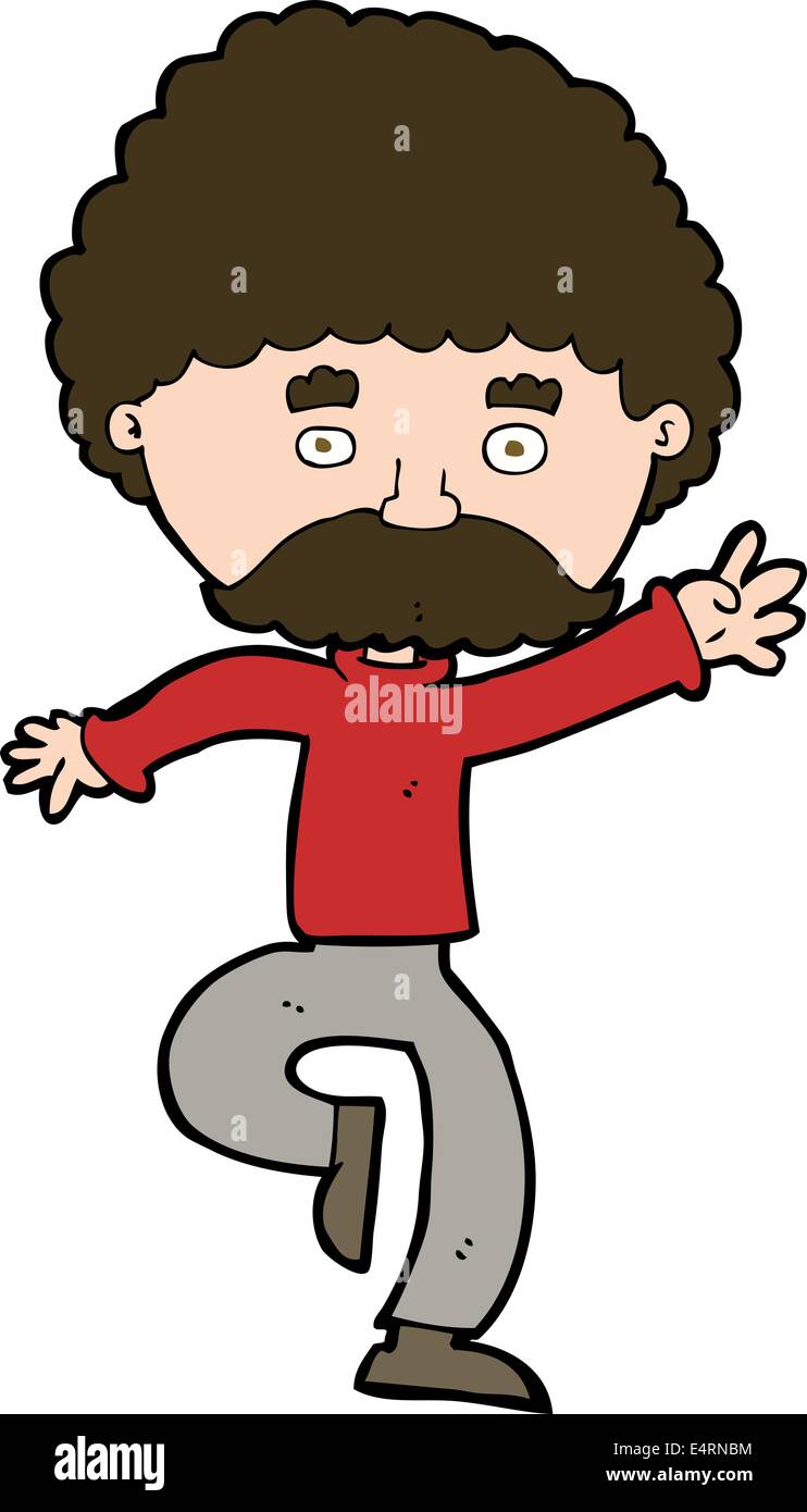 cartoon mustache man disco dancing Stock Vector Image & Art - Alamy