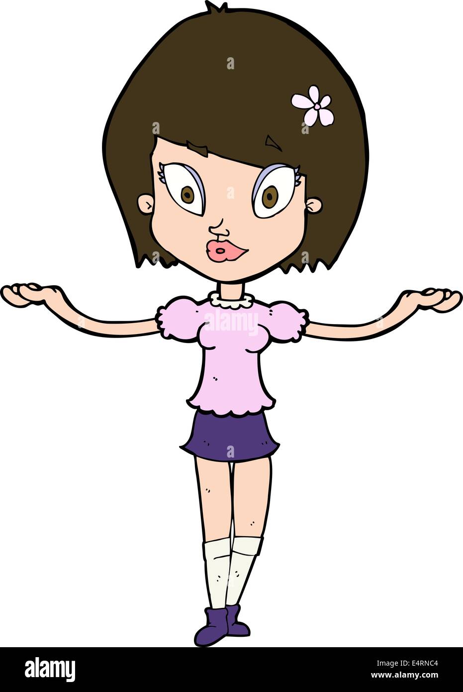 cartoon woman making balancing gesture Stock Vector Image & Art - Alamy