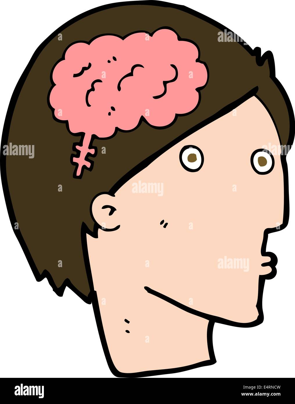 cartoon man with brain symbol Stock Vector Image & Art - Alamy