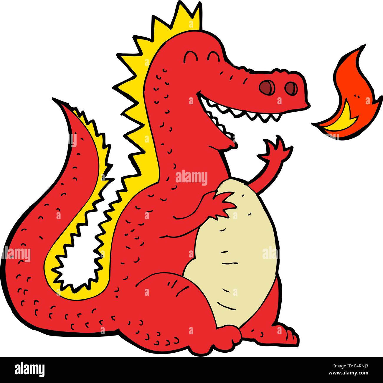 cartoon fire breathing dragon Stock Vector Image & Art - Alamy