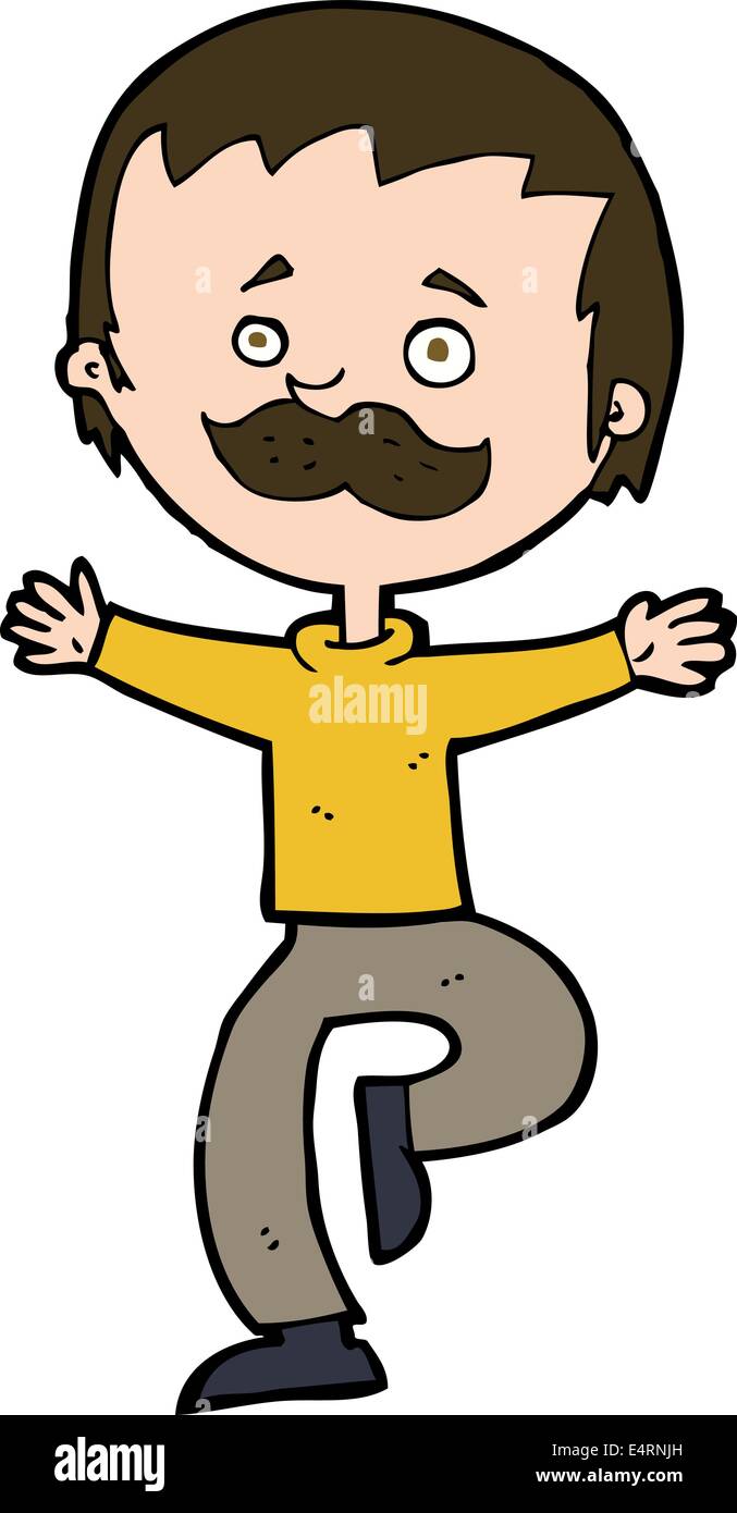 cartoon dancing man with mustache Stock Vector Image & Art - Alamy