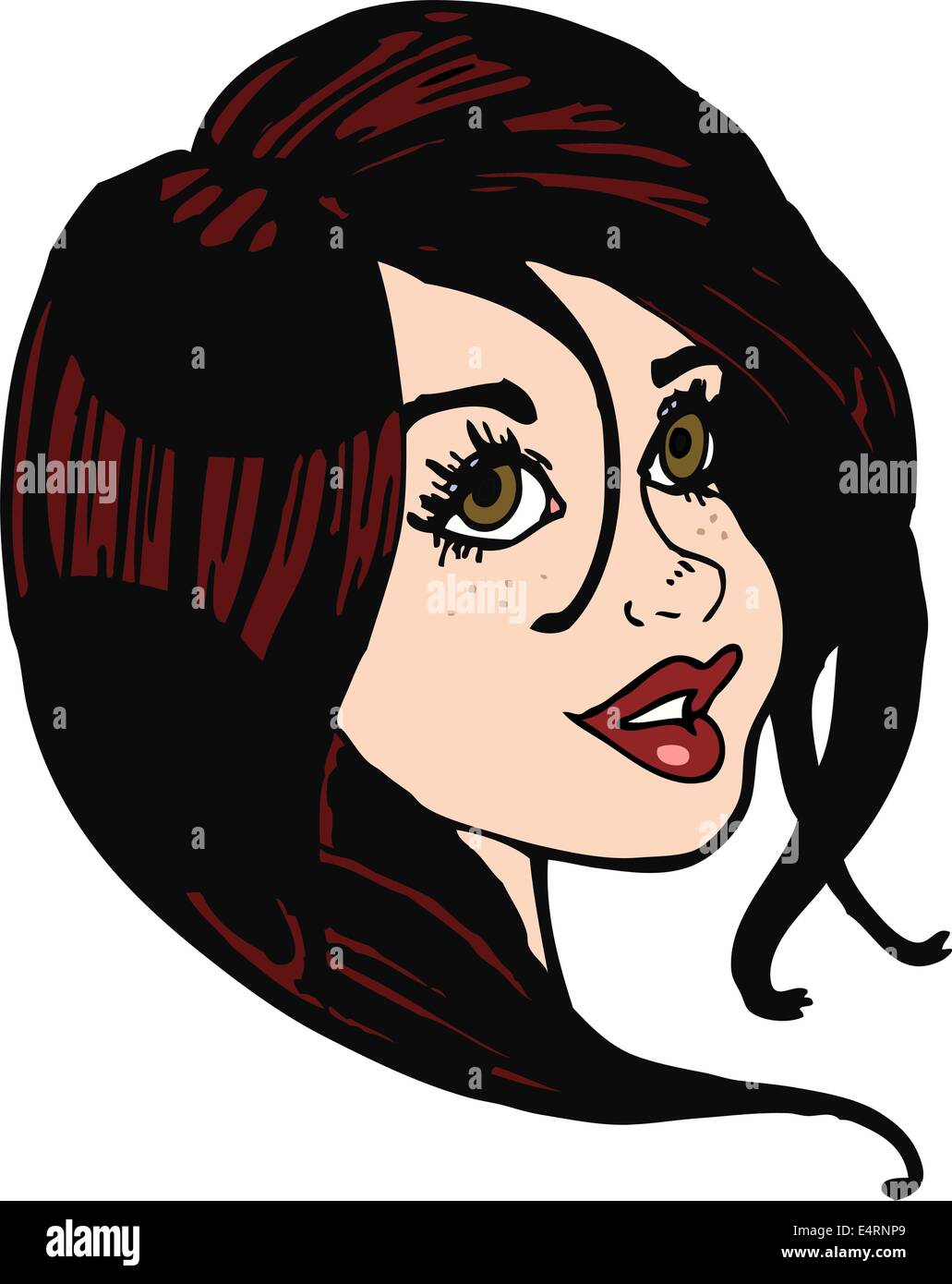 cartoon pretty female face Stock Vector Image & Art - Alamy