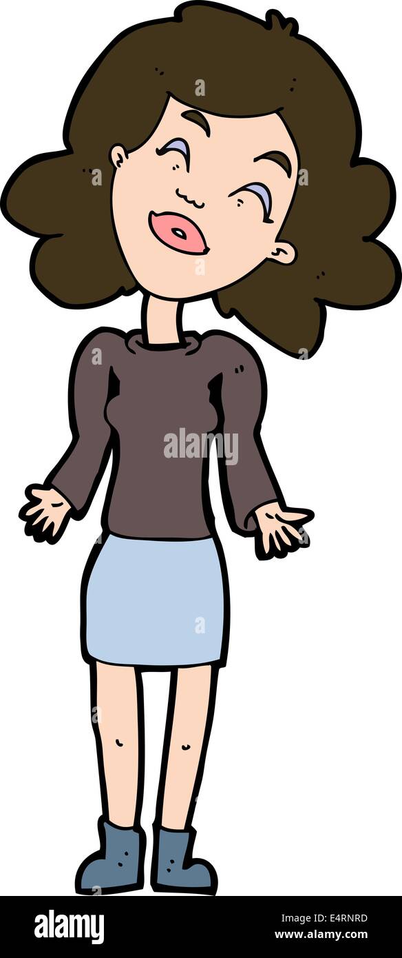 cartoon woman shrugging shoulders Stock Vector Image & Art - Alamy