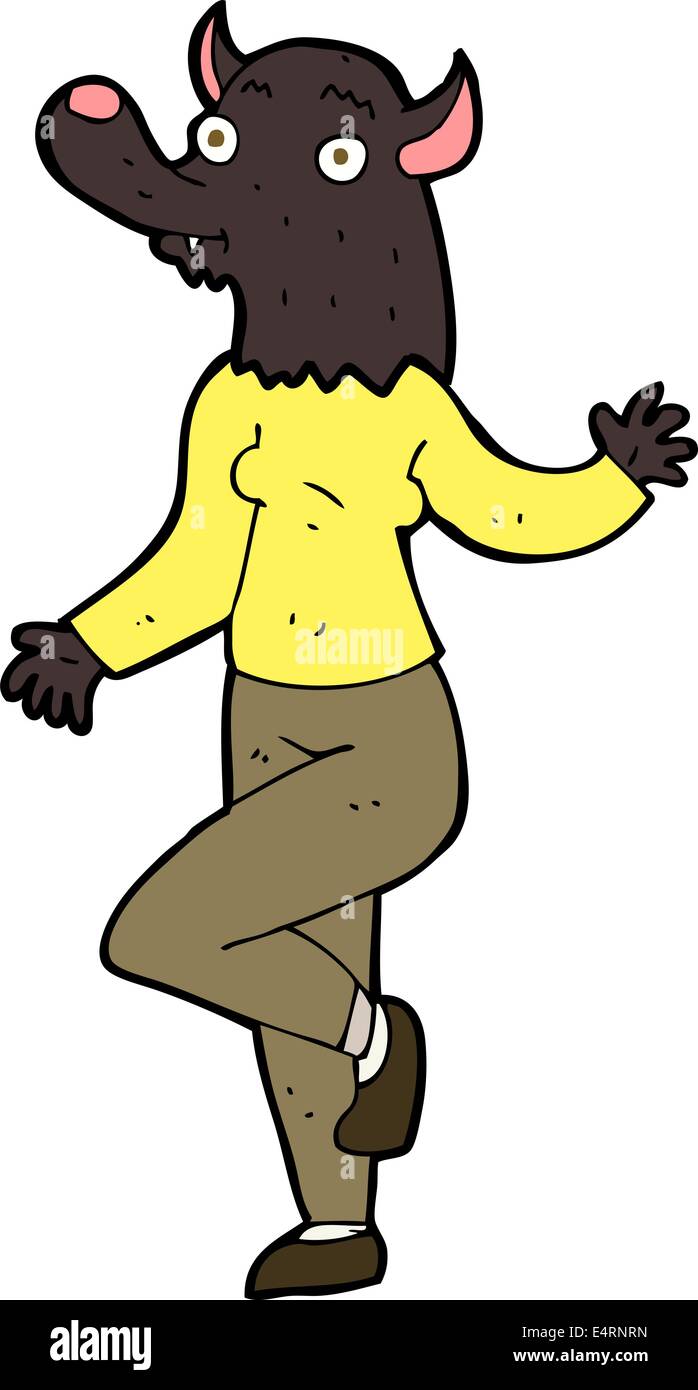 cartoon dancing werewolf woman Stock Vector Image & Art - Alamy