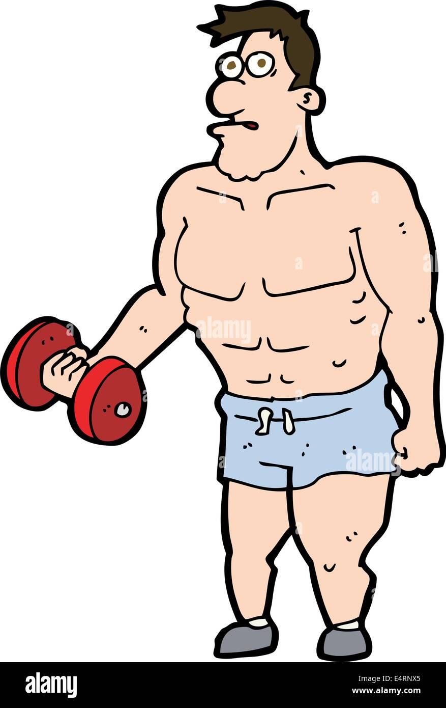 cartoon man lifting weights Stock Vector Image & Art - Alamy