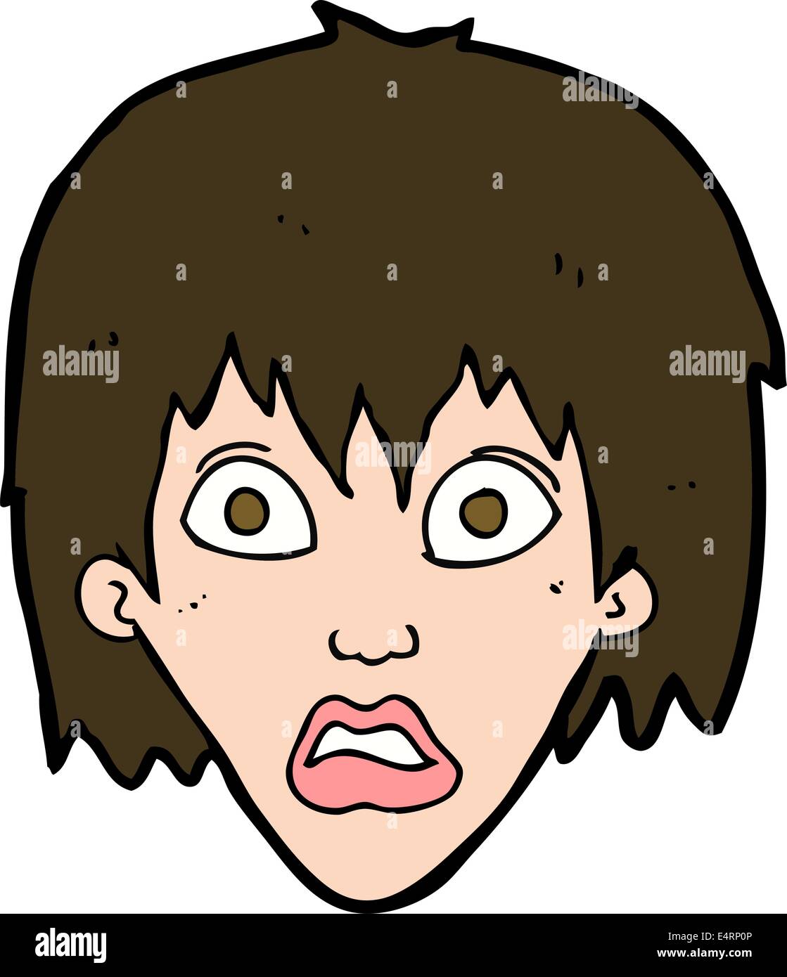 cartoon frightened woman Stock Vector Image & Art - Alamy