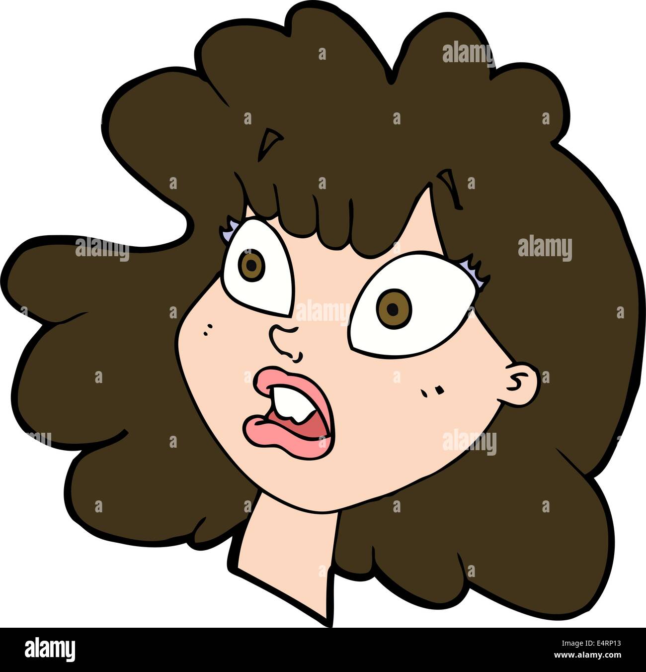 cartoon shocked female face Stock Vector Image & Art - Alamy