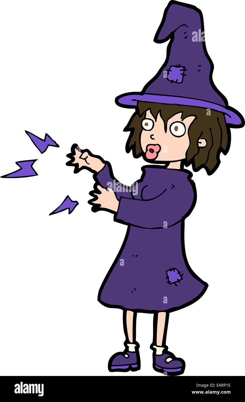 cartoon witch casting spell Stock Vector Image & Art - Alamy