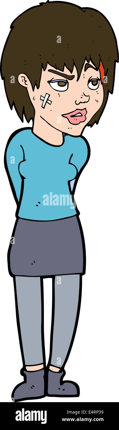 cartoon woman with plaster on face Stock Vector Image & Art - Alamy