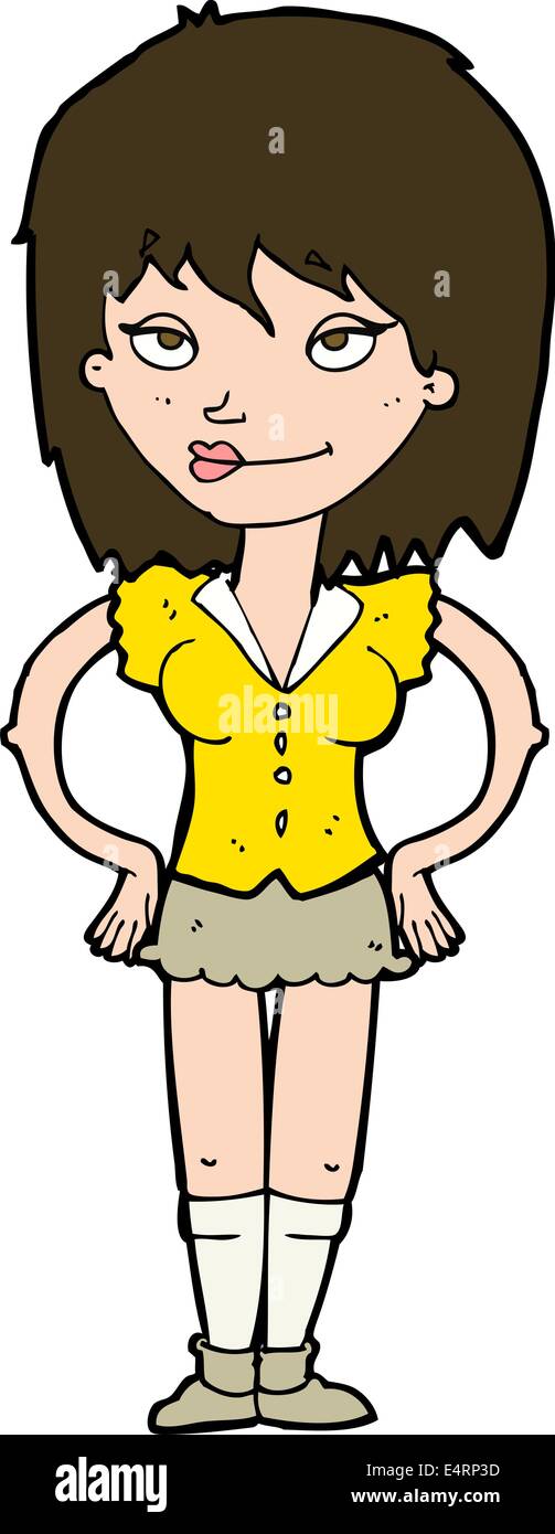 cartoon woman with hands on hips Stock Vector Image & Art - Alamy
