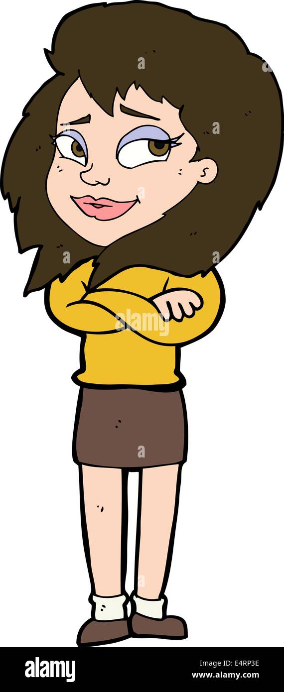 cartoon woman with crossed arms Stock Vector Image & Art - Alamy