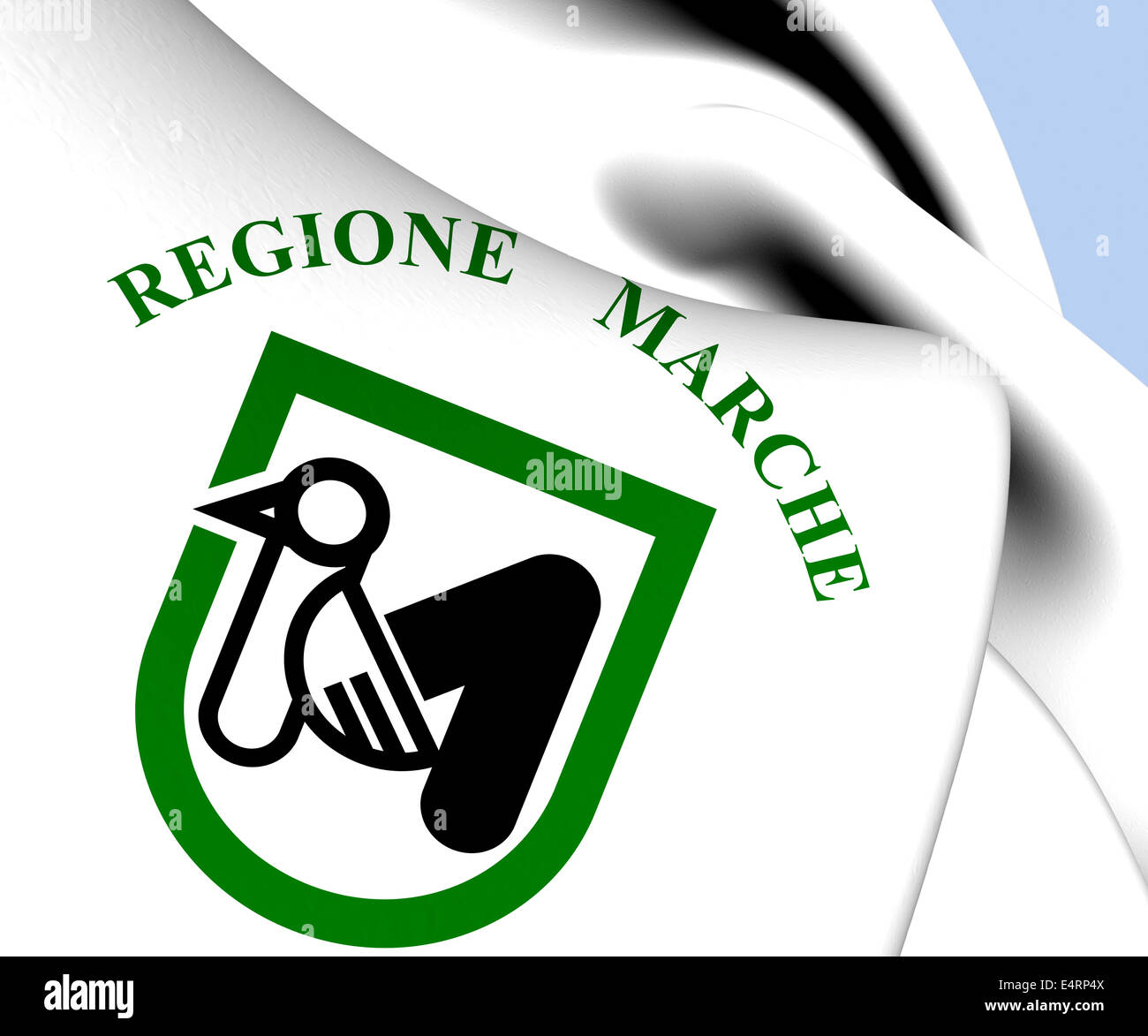 Flag of Marche, Italy. Close Up Stock Photo - Alamy