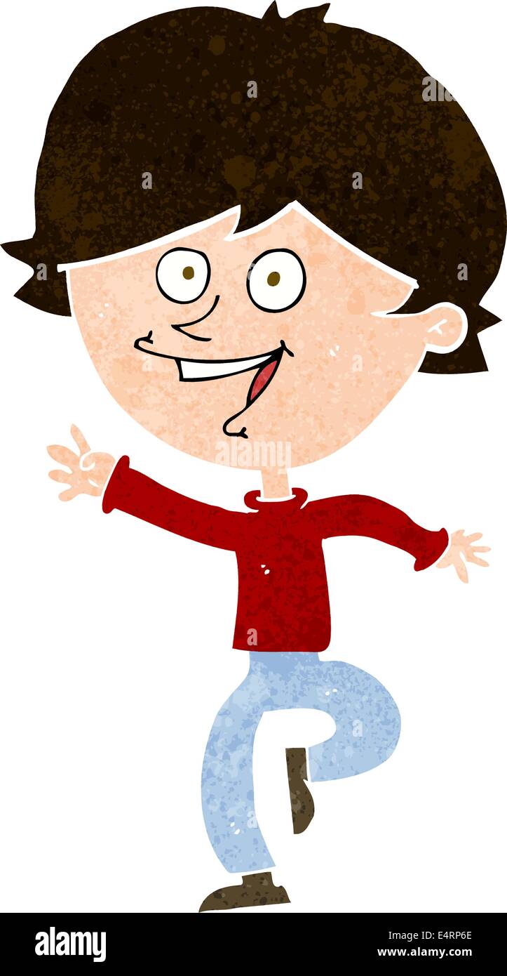 cartoon happy waving boy Stock Vector Image & Art - Alamy