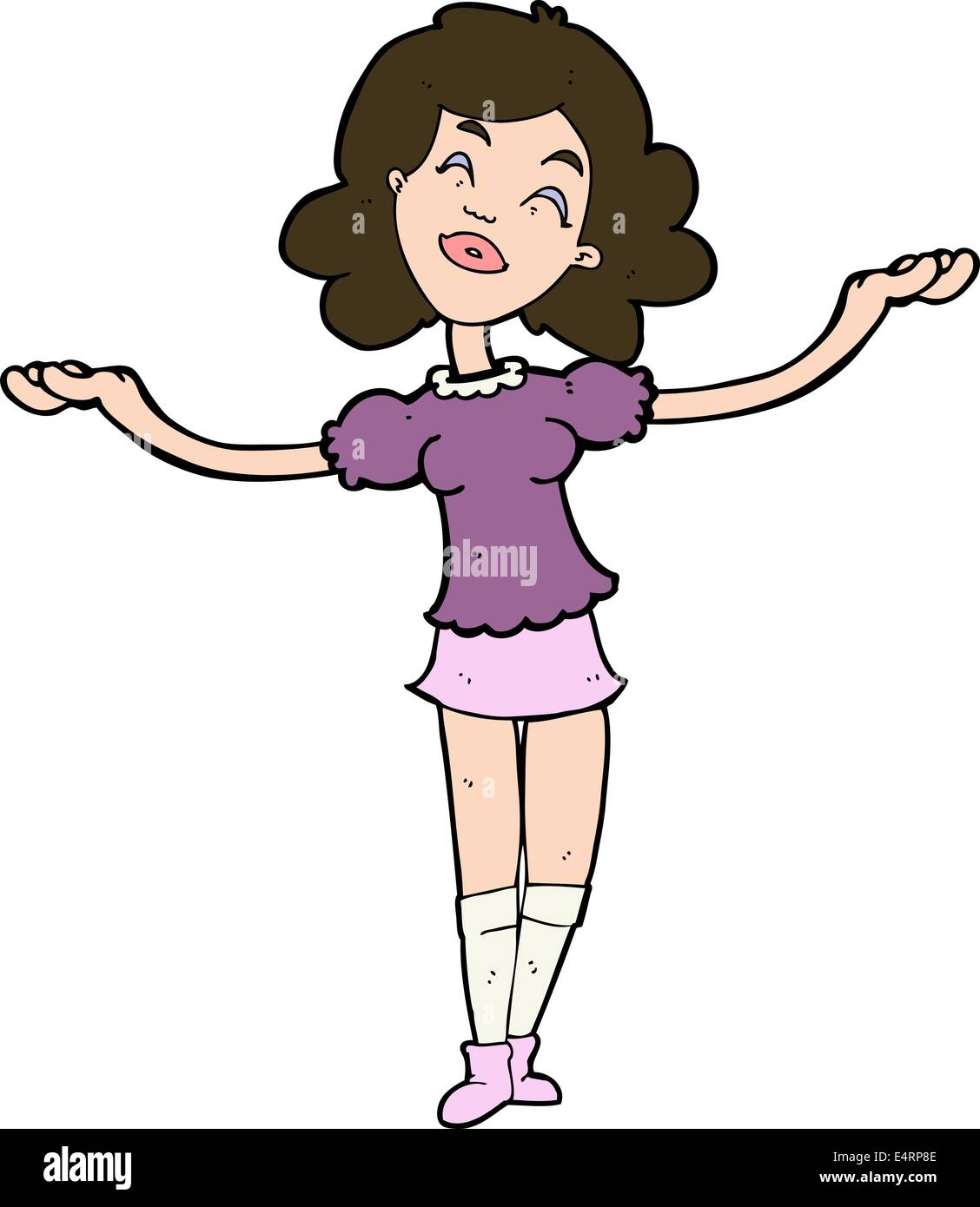 cartoon woman taking praise Stock Vector Image & Art - Alamy