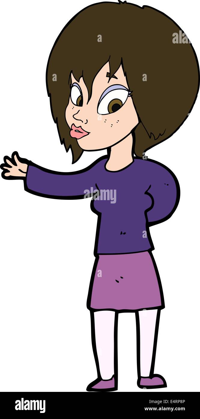 cartoon woman making welcome gesture Stock Vector Image & Art - Alamy