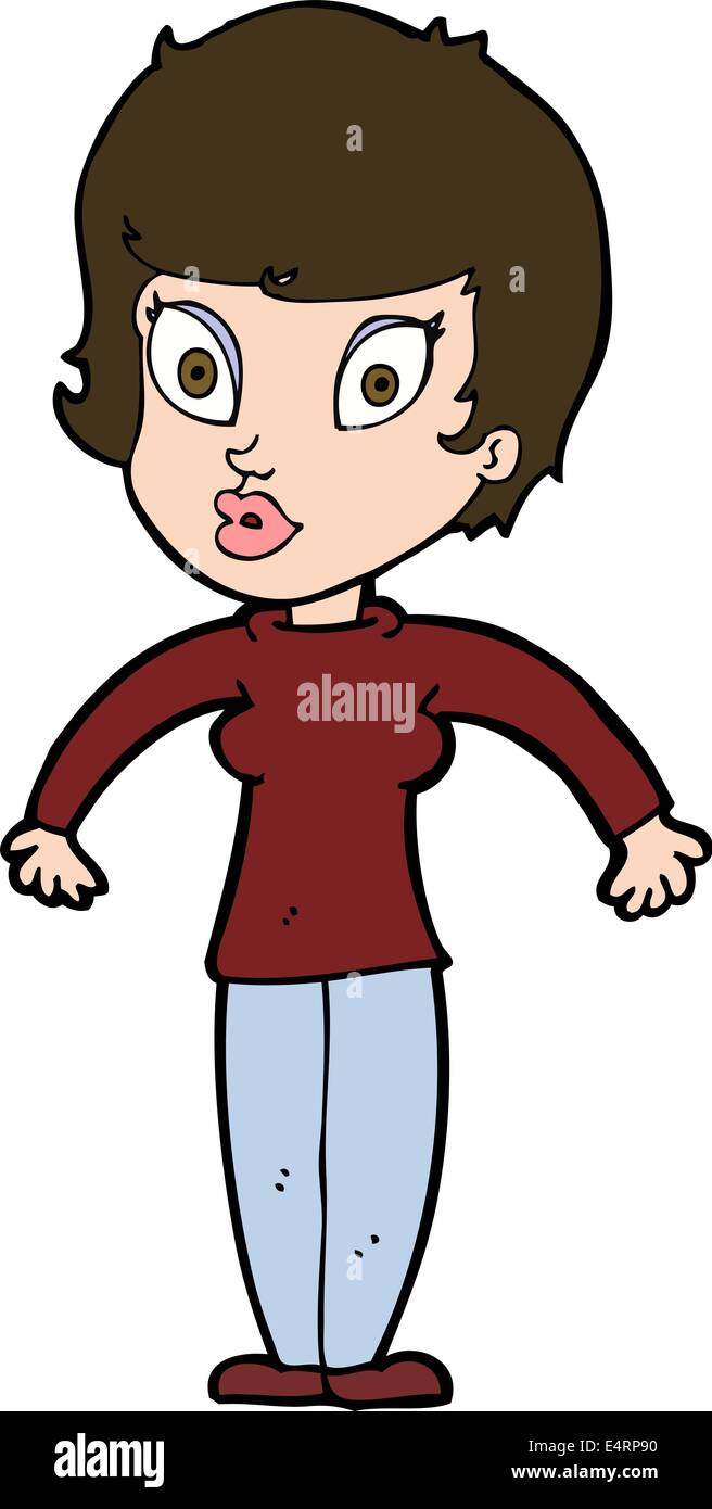 cartoon woman shrugging shoulders Stock Vector Image & Art - Alamy