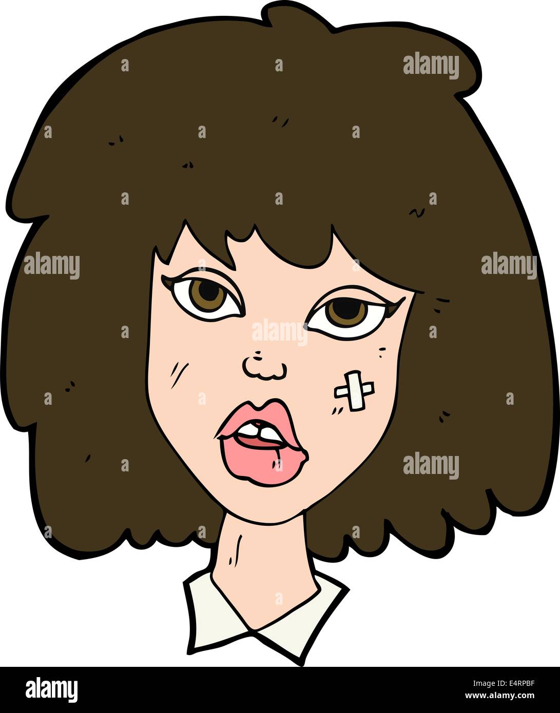 cartoon woman with bruised face Stock Vector Image & Art - Alamy
