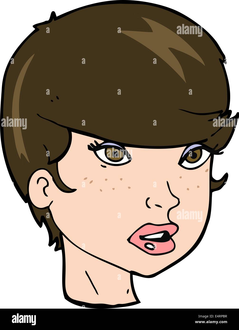 cartoon pretty female face Stock Vector Image & Art - Alamy