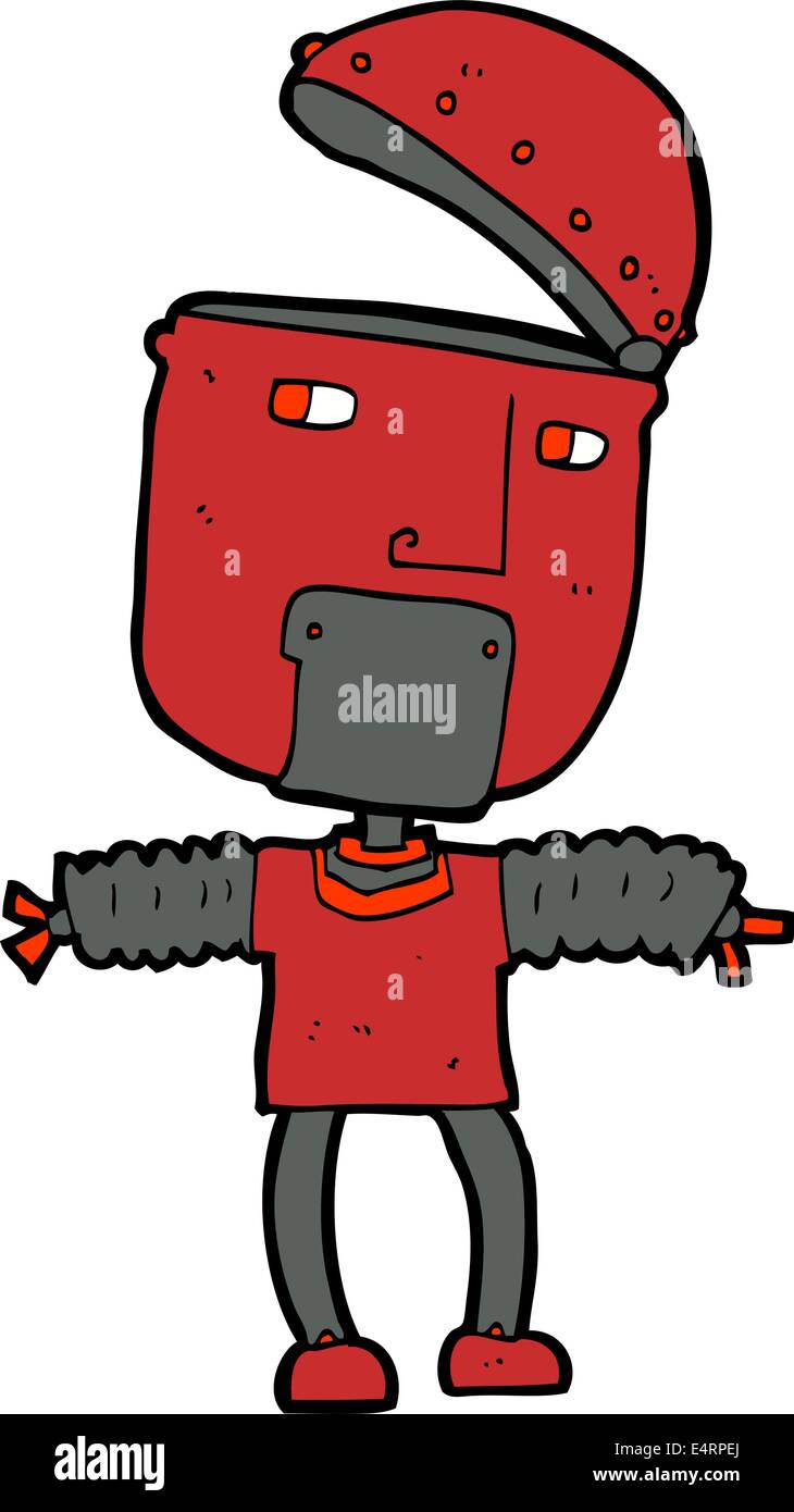funny cartoon robot with open head Stock Vector Image & Art - Alamy