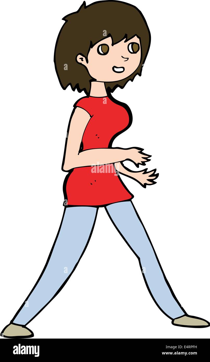 cartoon woman walking Stock Vector Image & Art - Alamy