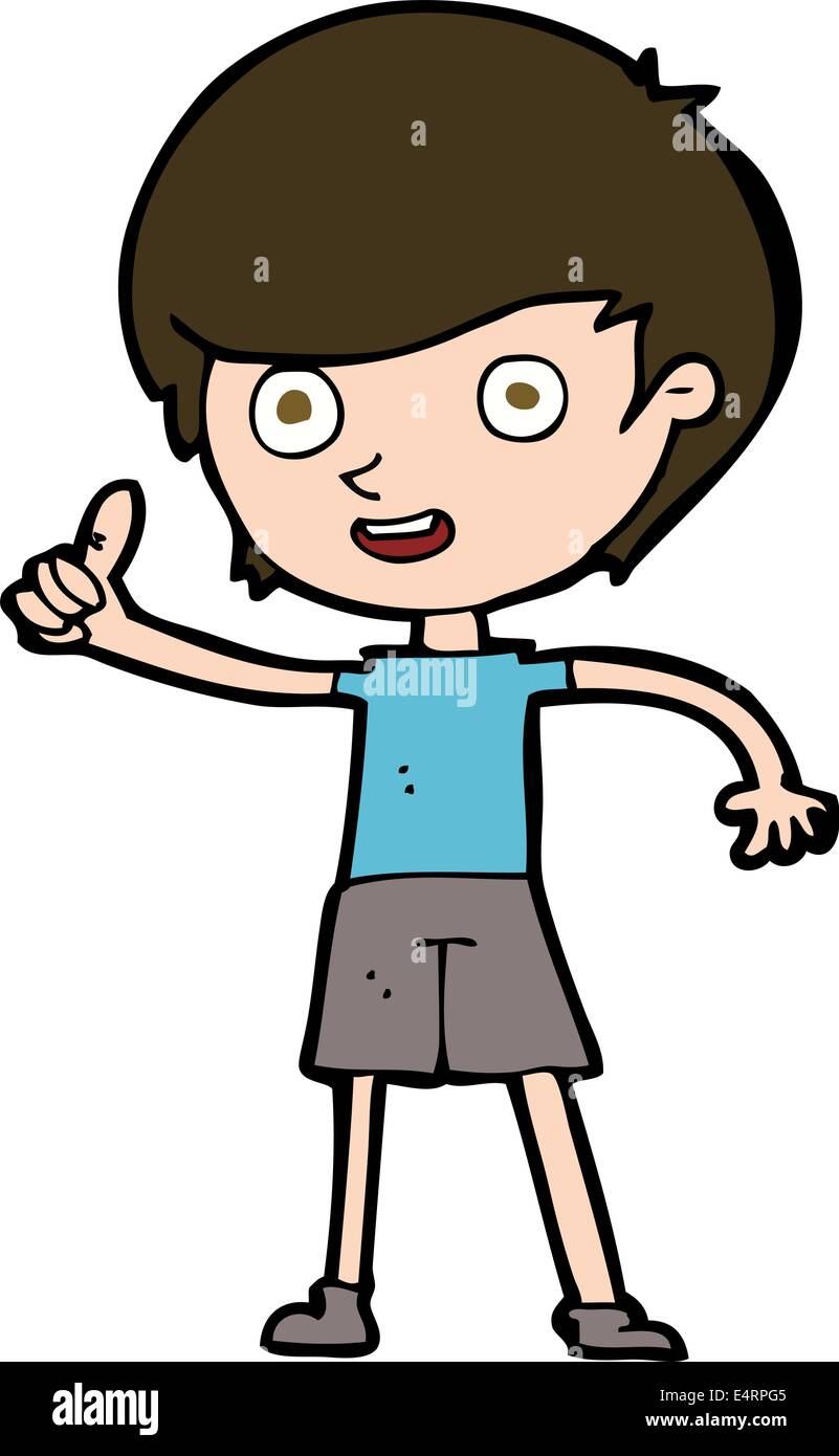 cartoon boy giving thumbs up symbol Stock Vector Image & Art - Alamy
