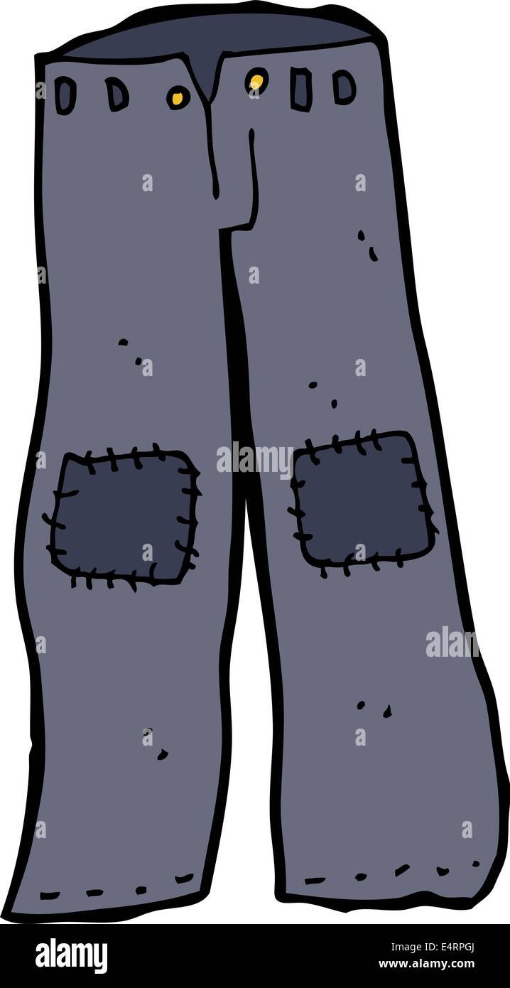 cartoon patched old jeans Stock Vector Image & Art - Alamy