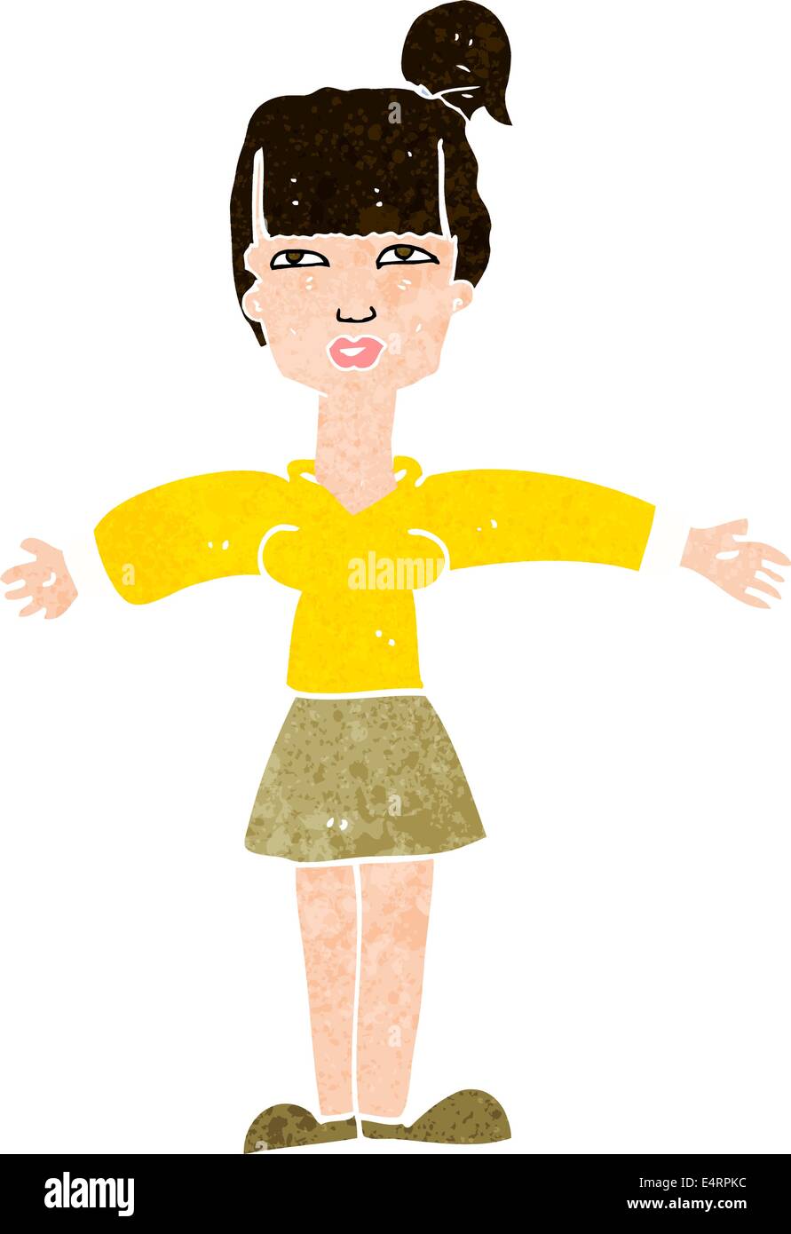 cartoon woman shrugging shoulders Stock Vector Image & Art - Alamy