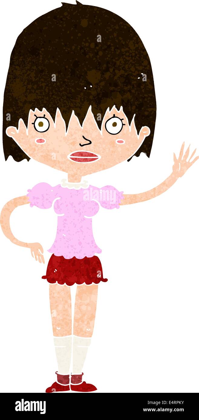 cartoon waving woman Stock Vector Image & Art - Alamy