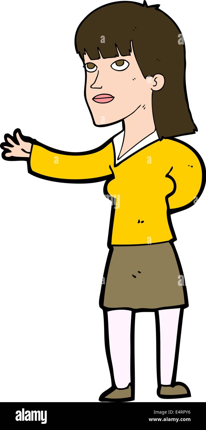 cartoon woman explaining Stock Vector Image & Art - Alamy