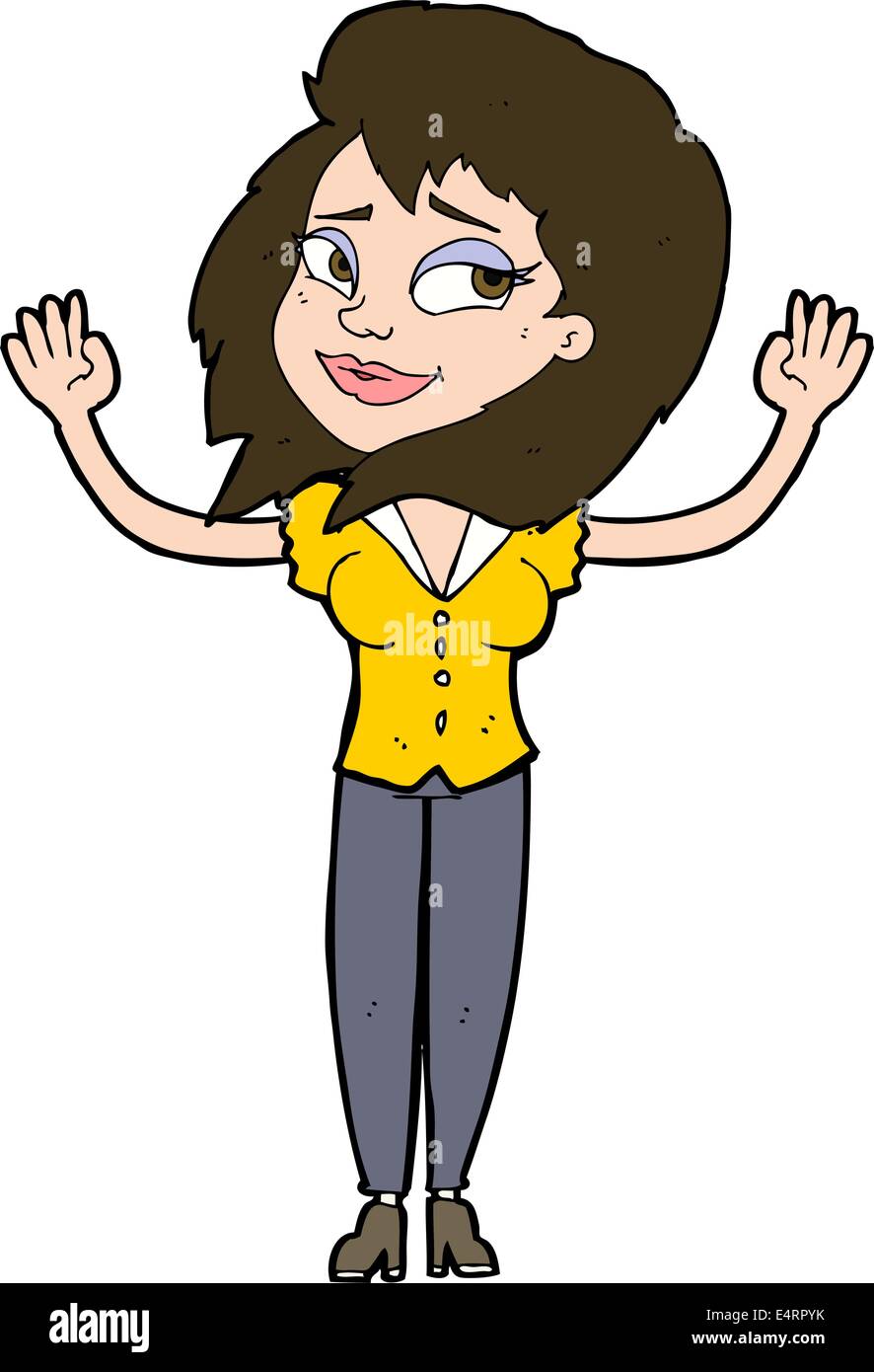 cartoon woman giving up Stock Vector Image & Art - Alamy