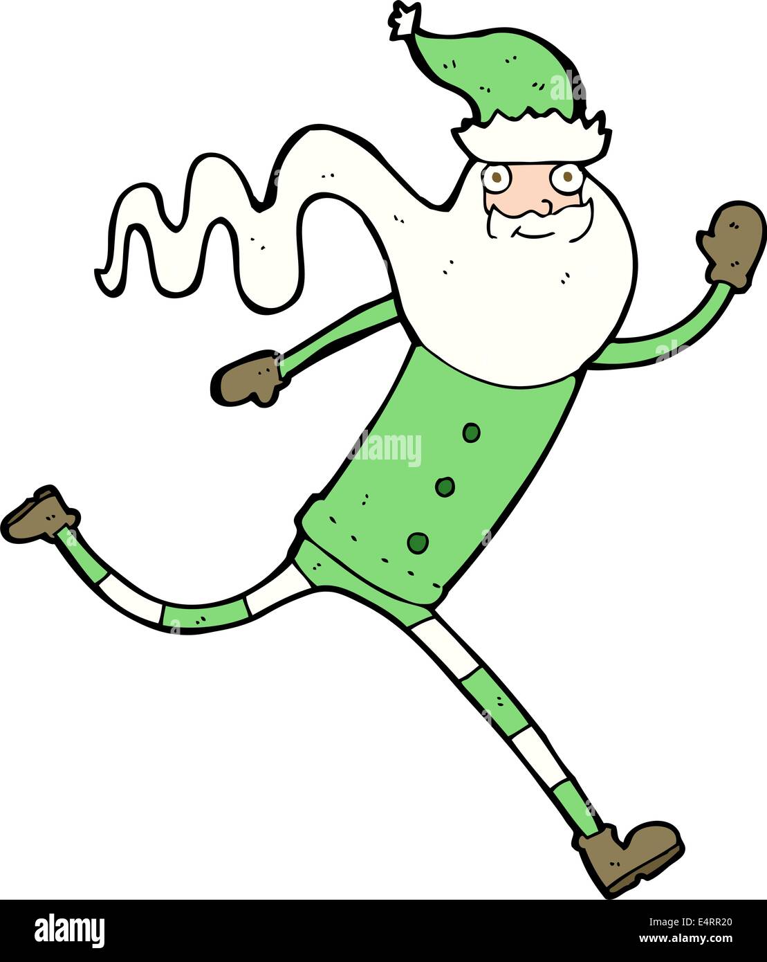 cartoon running santa Stock Vector Image & Art - Alamy
