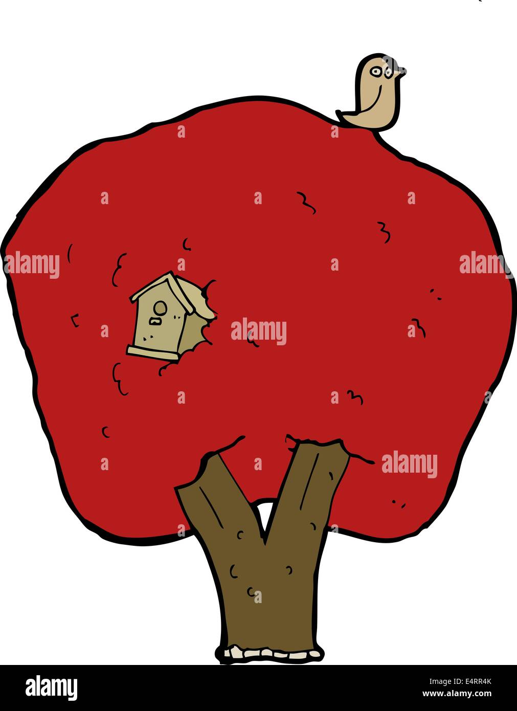 cartoon tree with birdhouse Stock Vector Image & Art - Alamy