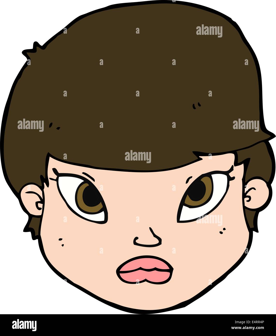 cartoon serious face Stock Vector Image & Art - Alamy