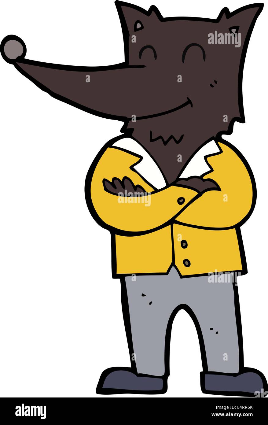 cartoon wolf in shirt Stock Vector Image & Art - Alamy