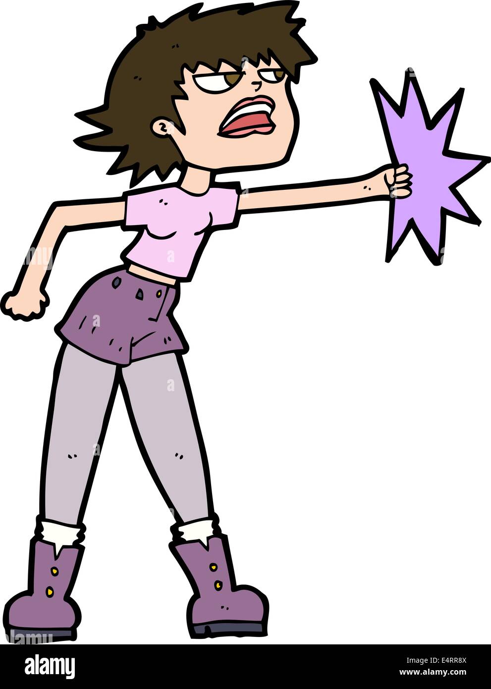 cartoon woman punching Stock Vector Image & Art - Alamy