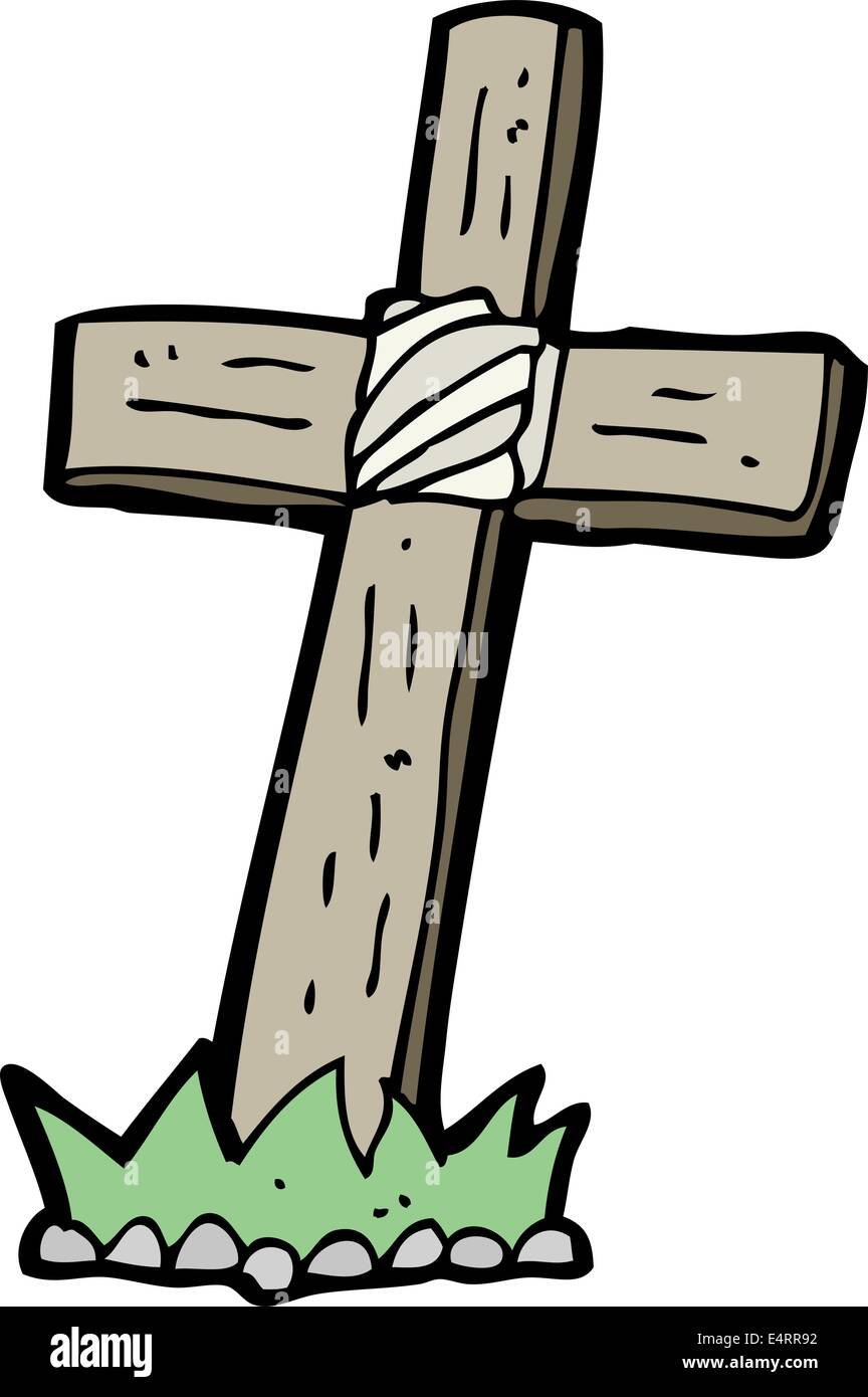 cartoon wooden cross grave Stock Vector Image & Art - Alamy