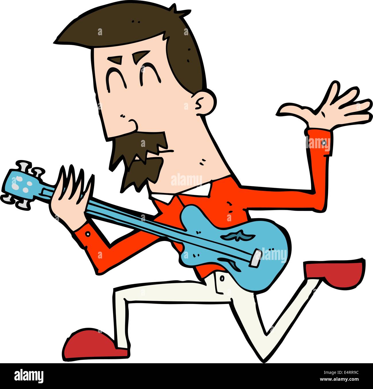 cartoon man playing electric guitar Stock Vector Image & Art - Alamy