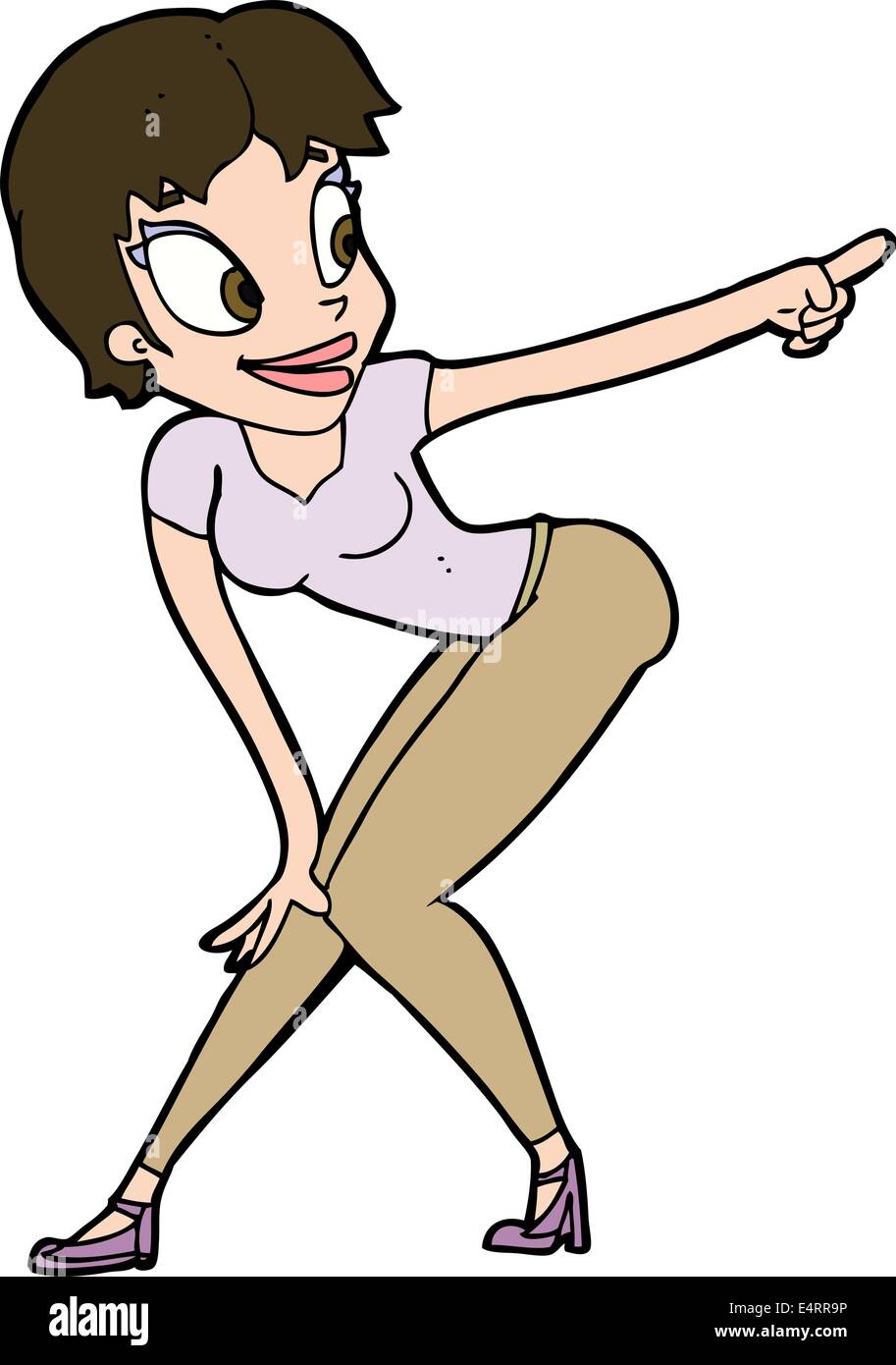 cartoon pretty woman pointing Stock Vector Image & Art - Alamy