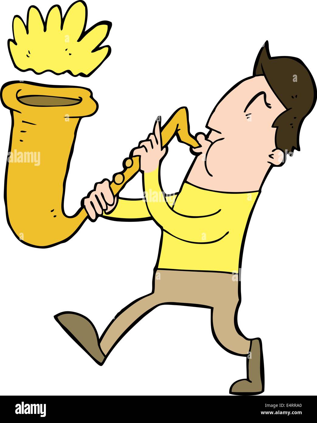 cartoon man blowing saxophone Stock Vector Image & Art - Alamy