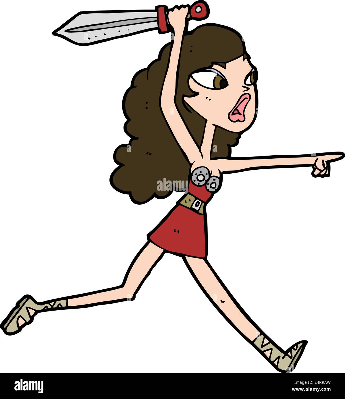 cartoon viking girl with sword Stock Vector Image & Art - Alamy