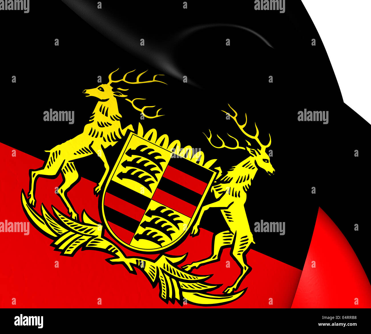 Free People's State of Wurttemberg Flag (1918-1945), Germany. Close Up ...